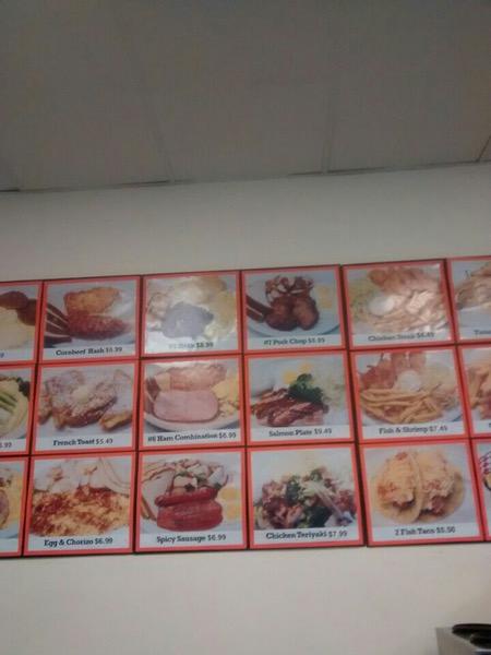 Menu at George's Cafe, San Diego