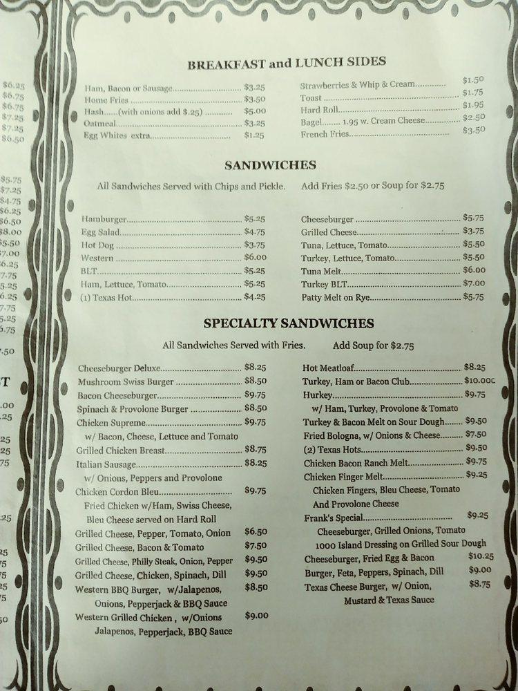 Menu at Londa's Diner restaurant, Depew
