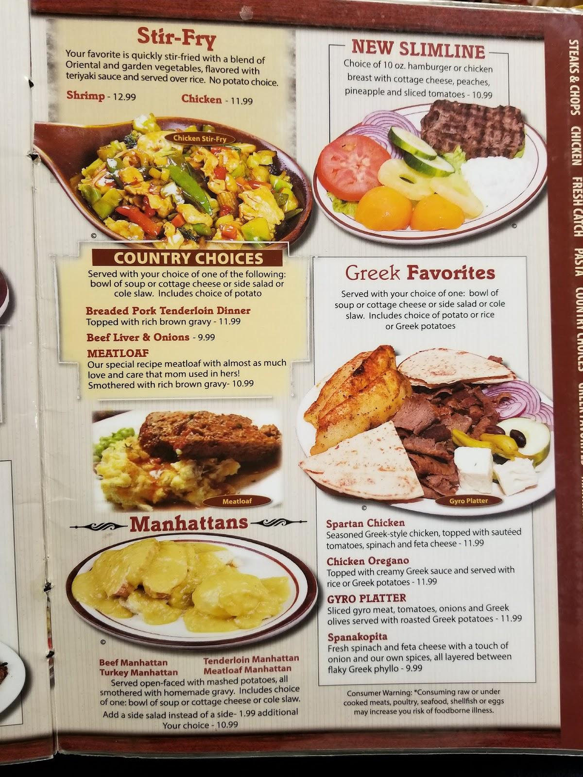 Menu at Sero's Family Restaurant, Indianapolis
