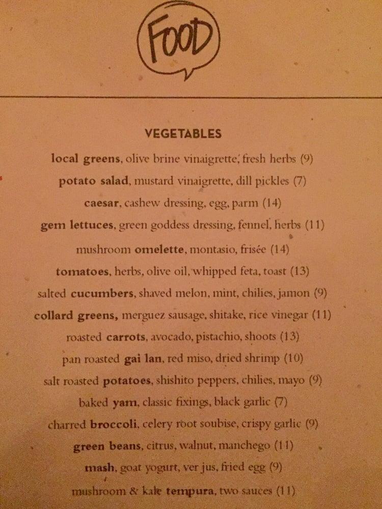 Menu at Ten Foot Henry restaurant, Calgary