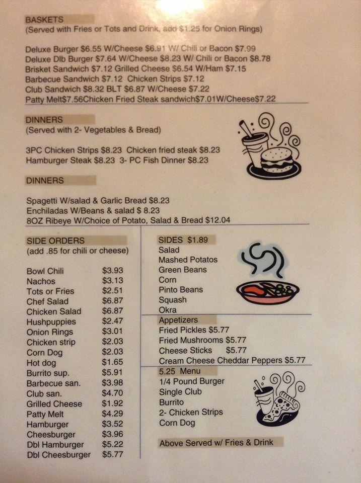 Menu at Main Street Cafe, Hackett