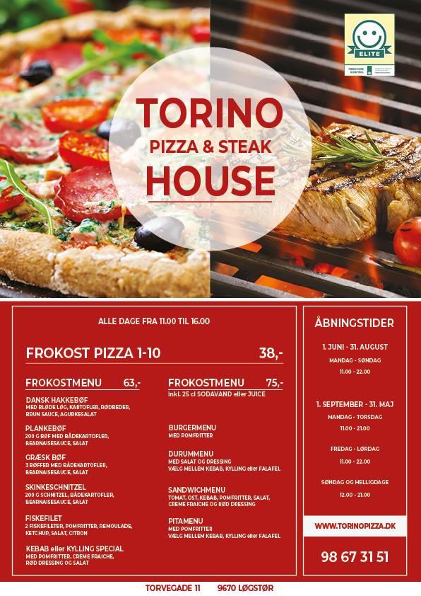 Menu at Torino Pizza & Steak House steakhouse, Logstor