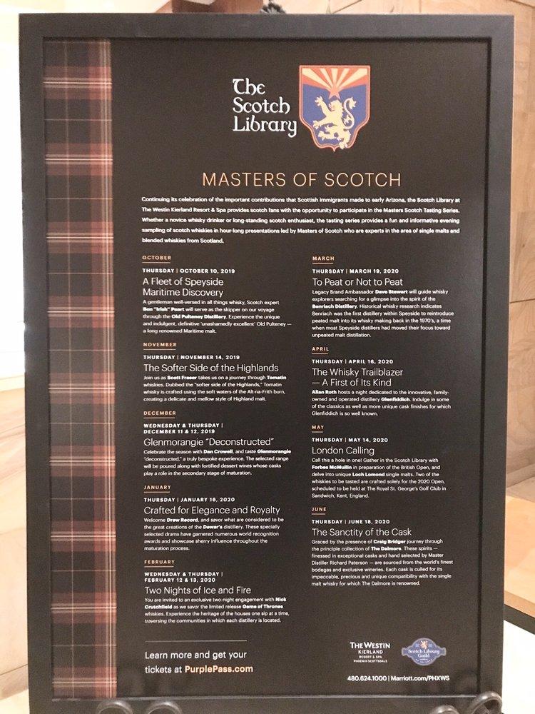 Menu at The Scotch Library pub & bar, Scottsdale