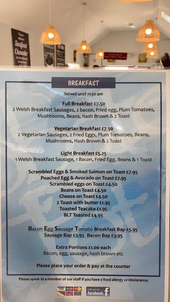 Menu at The Lobster Pot restaurant, Barmouth