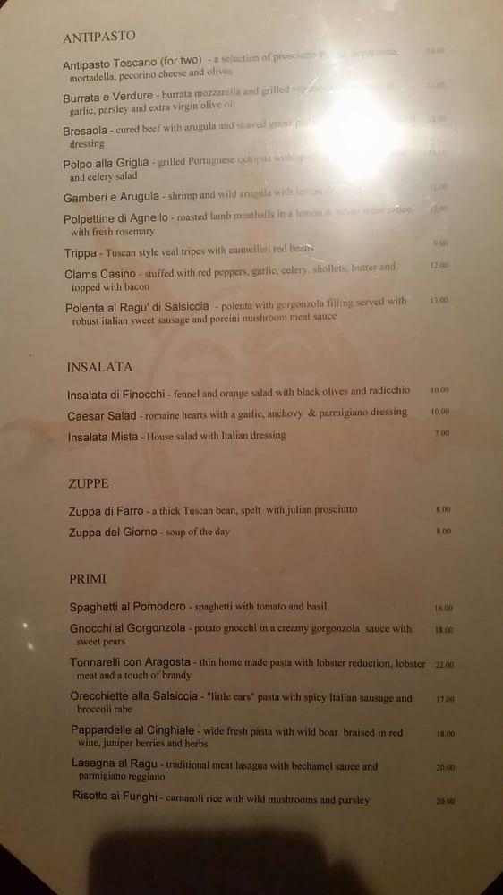 Menu at Annarella Ristorante restaurant, Saugerties
