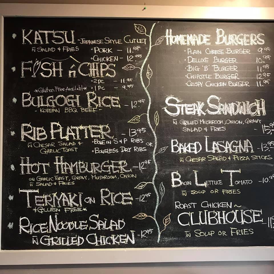 Menu at Birch Tree Cafe, Birch Hills