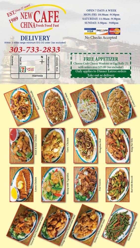 Menu at New China Cafe, Denver, 609 E Alameda Ave