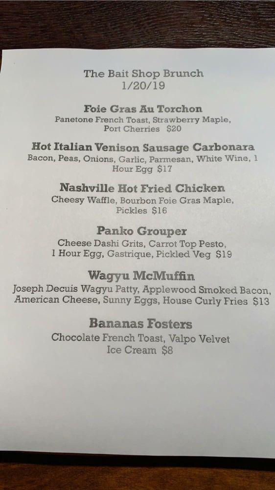 Menu at The Bait Shop pub & bar, Valparaiso