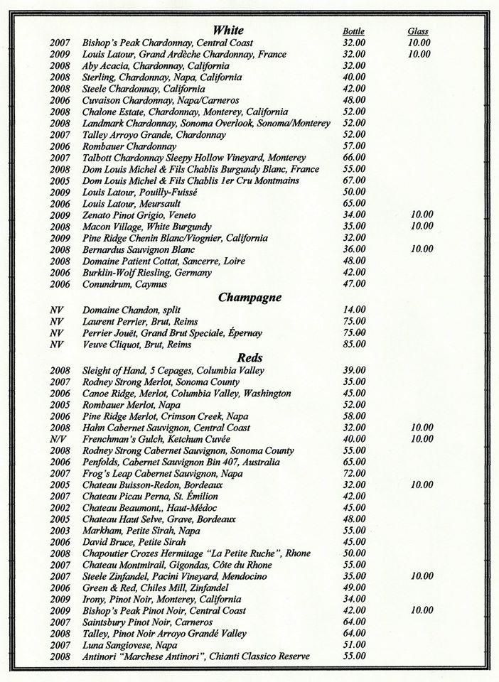 Menu at Bistro 44 Ketchum restaurant, Ketchum
