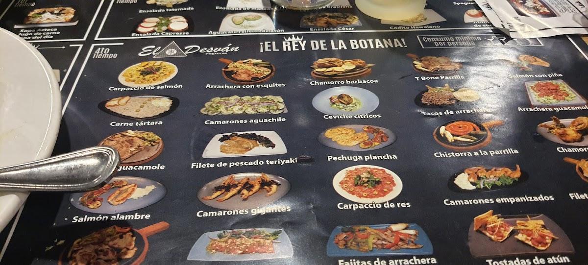 Menu at El Desván Premium restaurant, Mexico