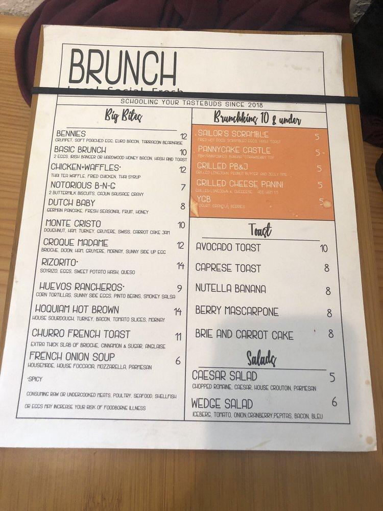 Menu at Brunch 101 of Hoquiam restaurant, Hoquiam