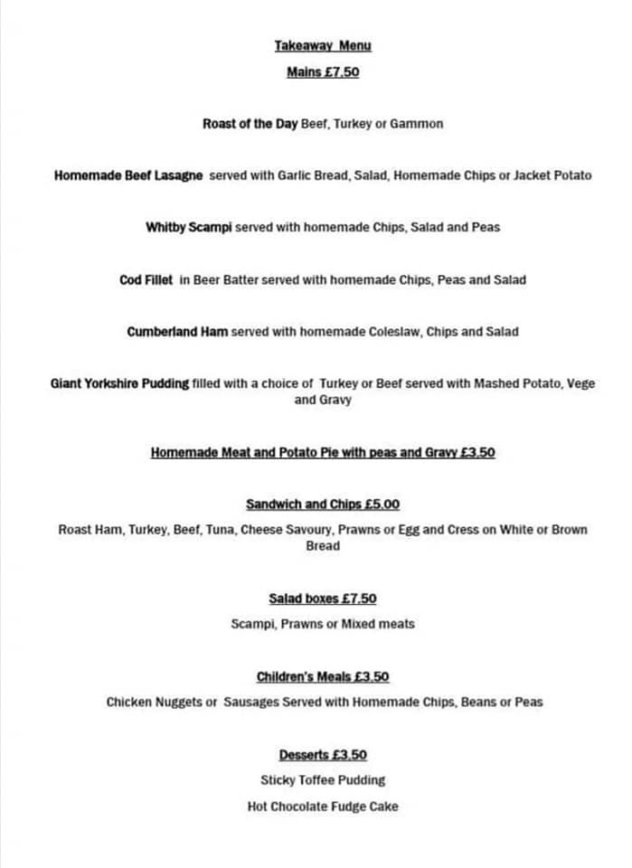 Menu at The Lifeboat Inn pub & bar, Maryport