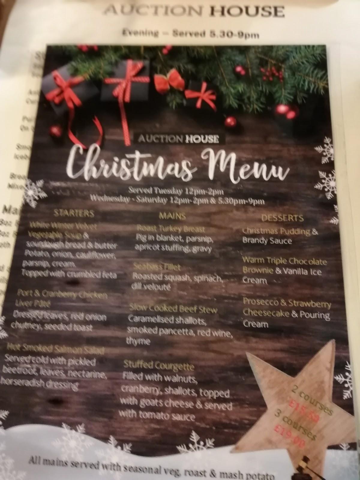 Menu at Restaurant Auction House, Louth