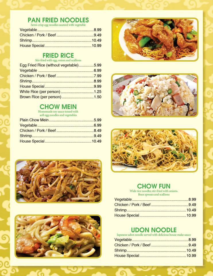 Menu at Chin Chin restaurant, Sparks