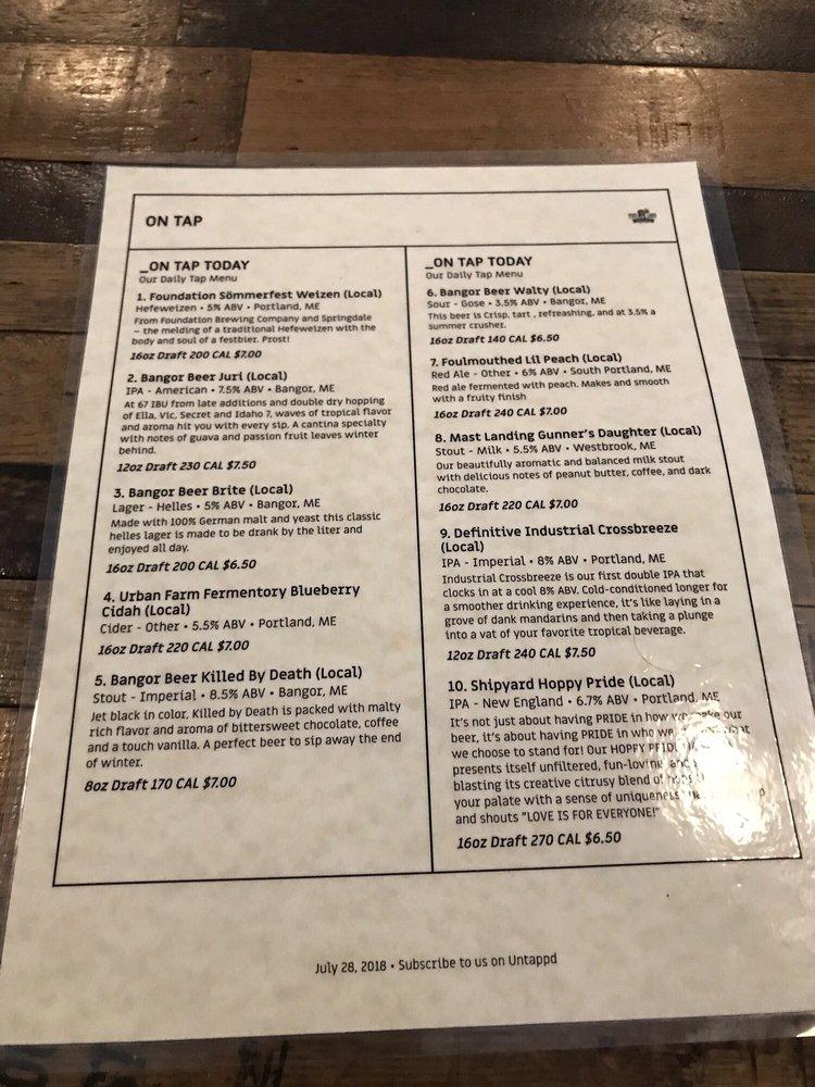 Menu at Portland Beer Hub pub & bar, Portland