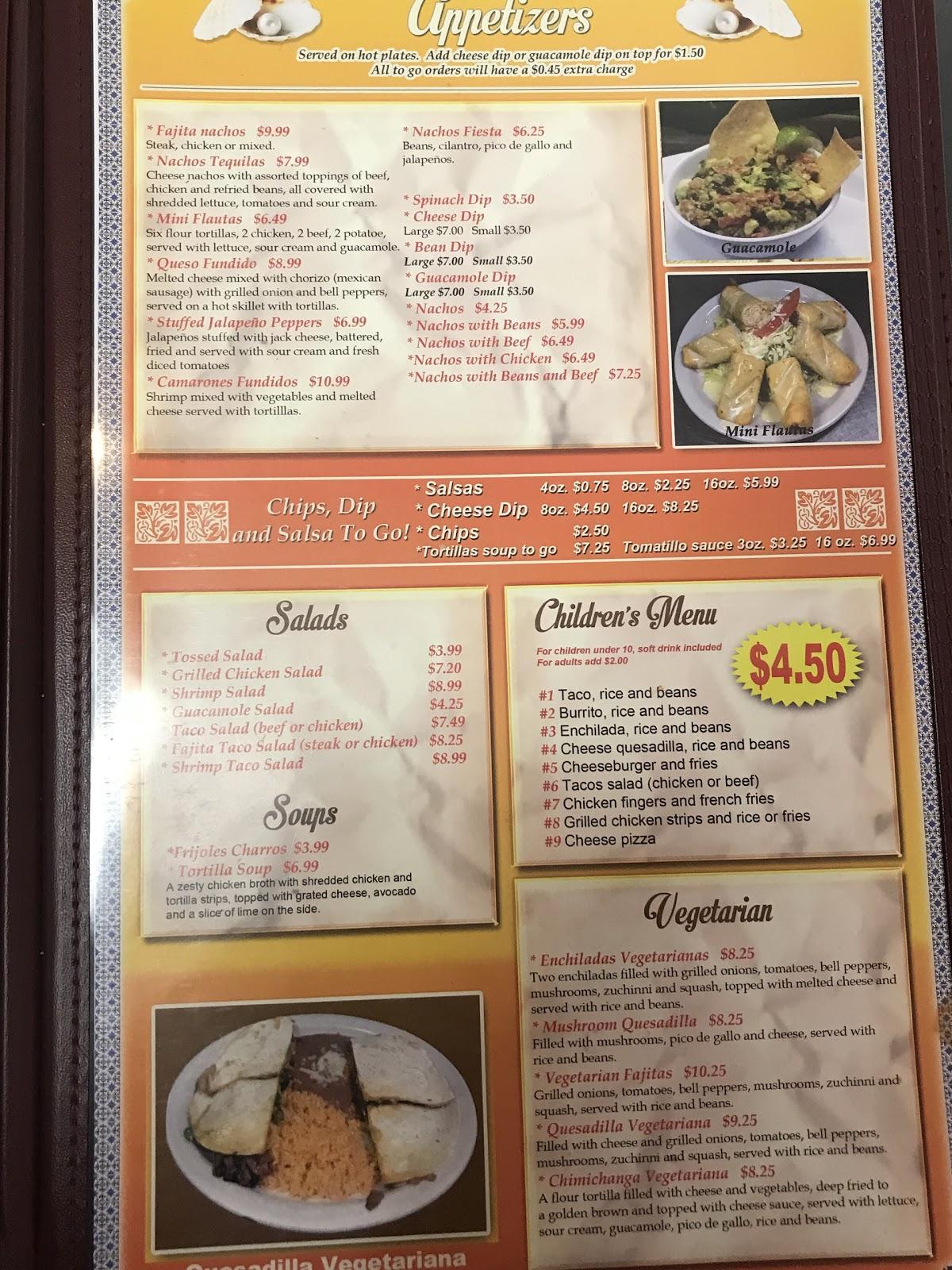 Menu at La Perla Tapatia restaurant, Collierville, W Poplar Ave #0619