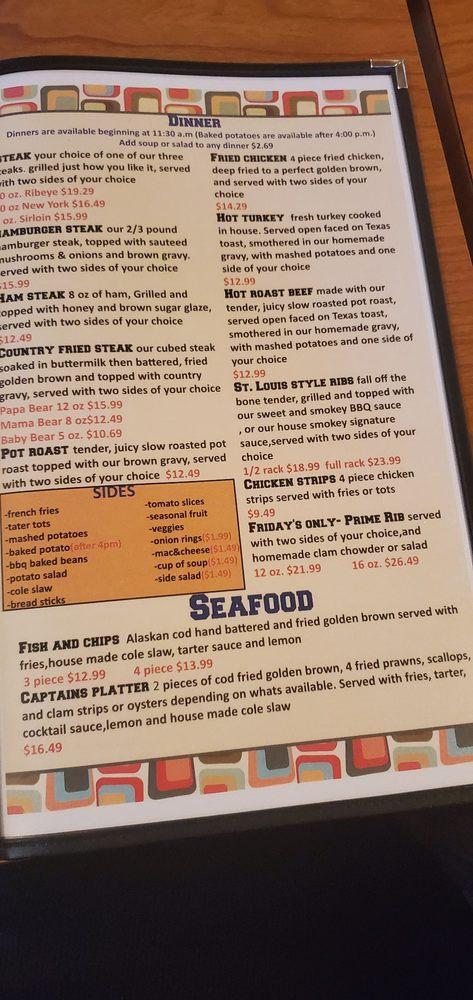 Menu at Papa Bears Restaurant And Lounge, Morton