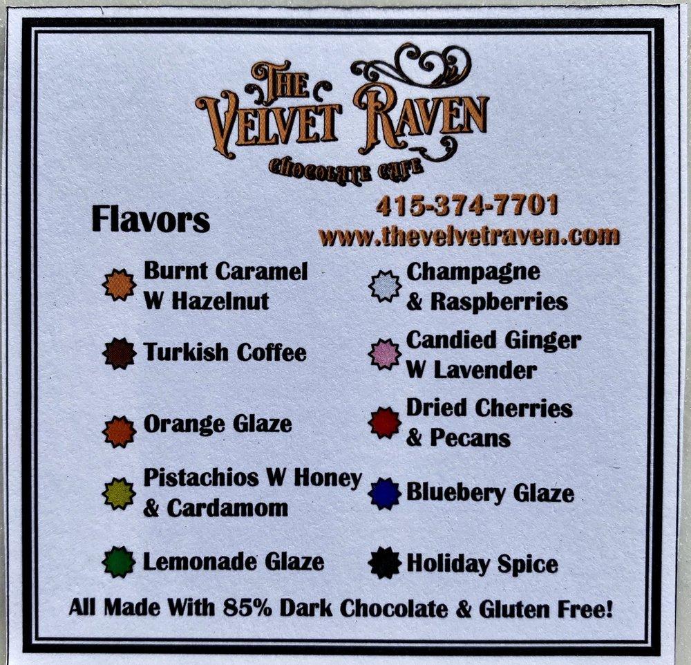 Menu at The Velvet Raven pub & bar, San Francisco