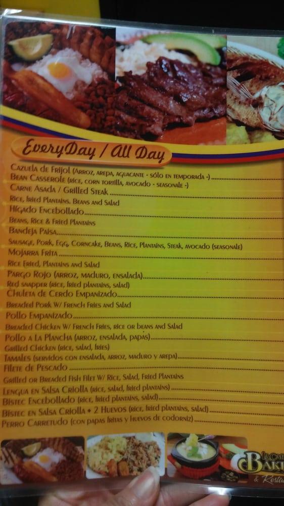 Menu at Mi Carreta Restaurant and Bakery, Saint Petersburg