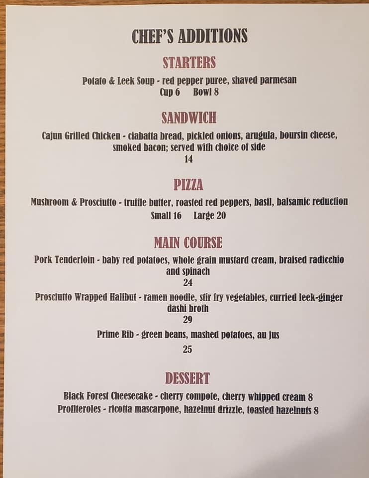 Menu at The Shed Restaurant, Acton