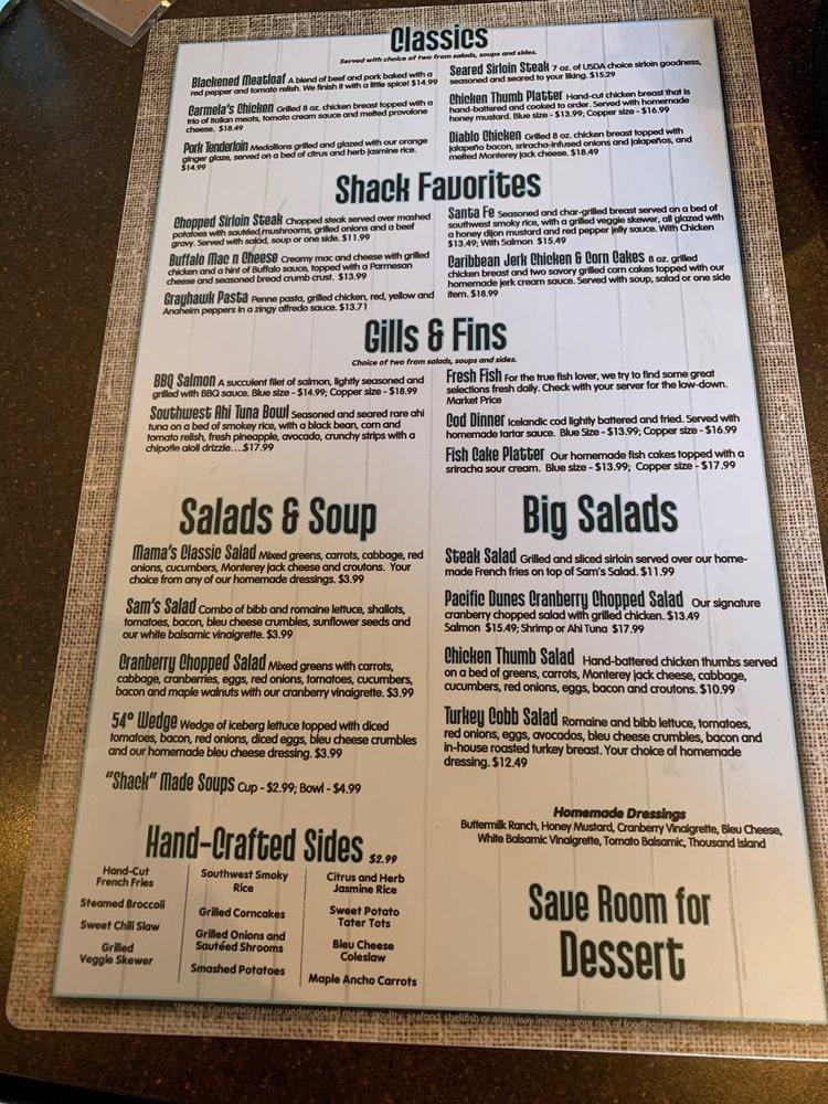 Menu at Copper Blue restaurant, Milford