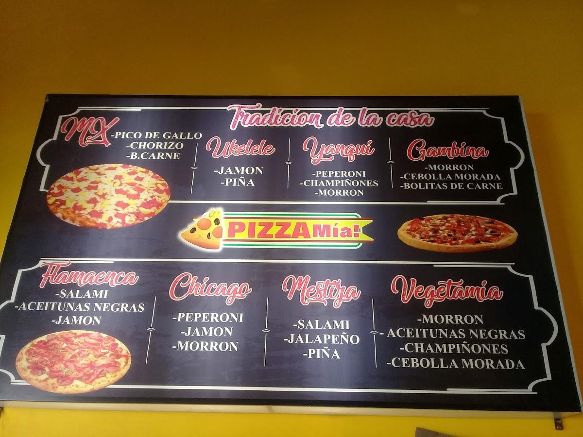 Menu at Pizza Mía restaurant, Torreón, Av. Juarez 933