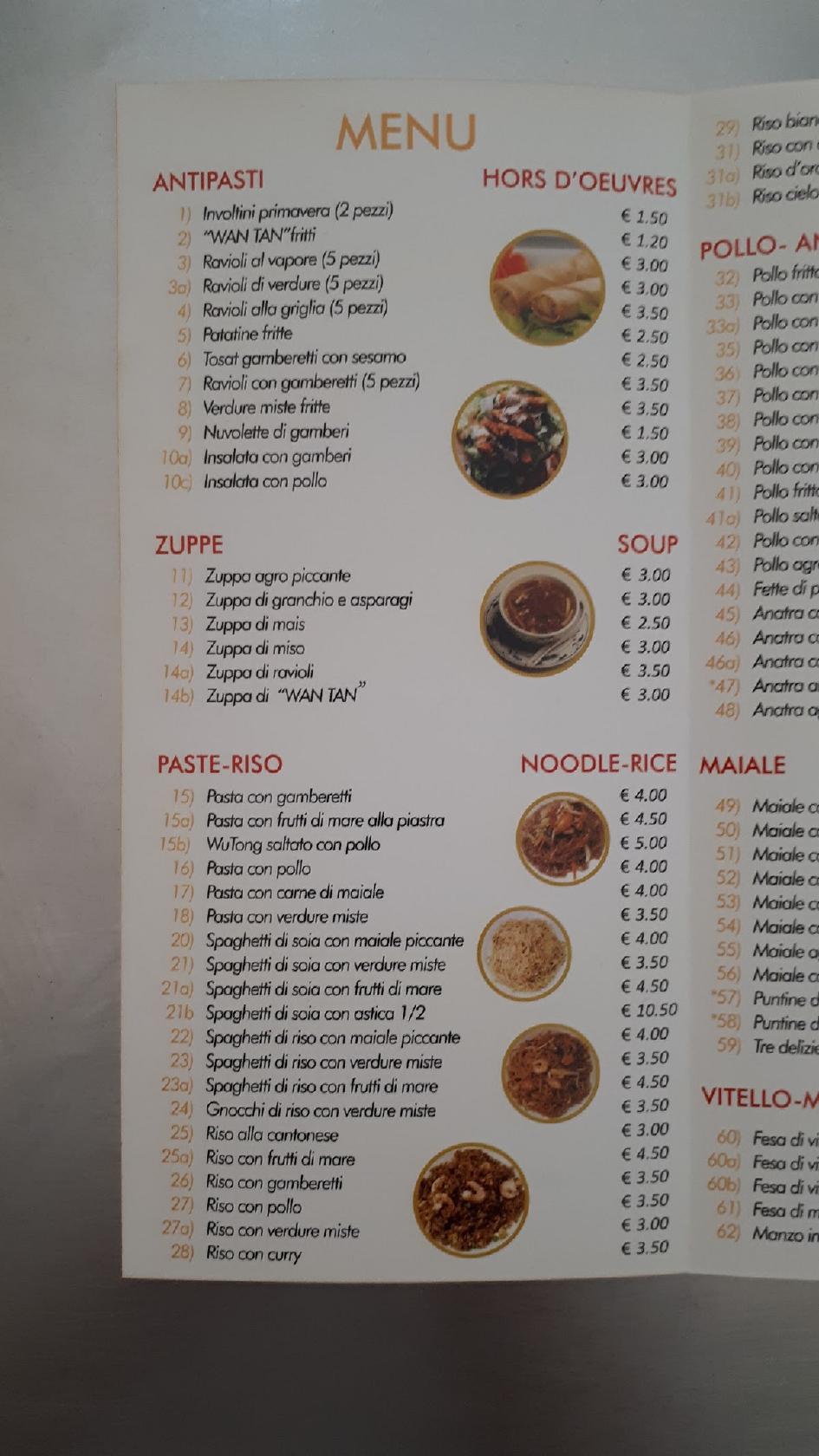 Menu at Rosticceria Cinese Stella D'oro restaurant, Busto Arsizio