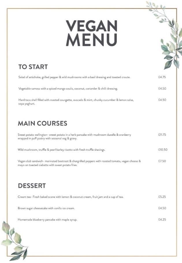 Menu at The Whitestone pub & bar, Nuneaton