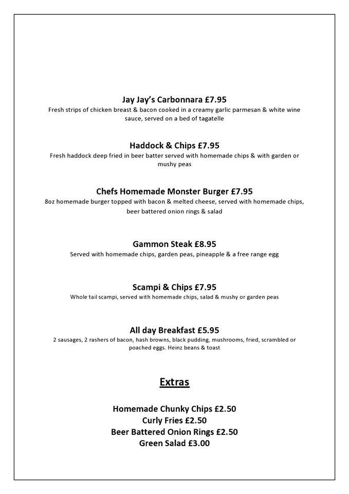 Menu at JJ's Wine Bar, Howden