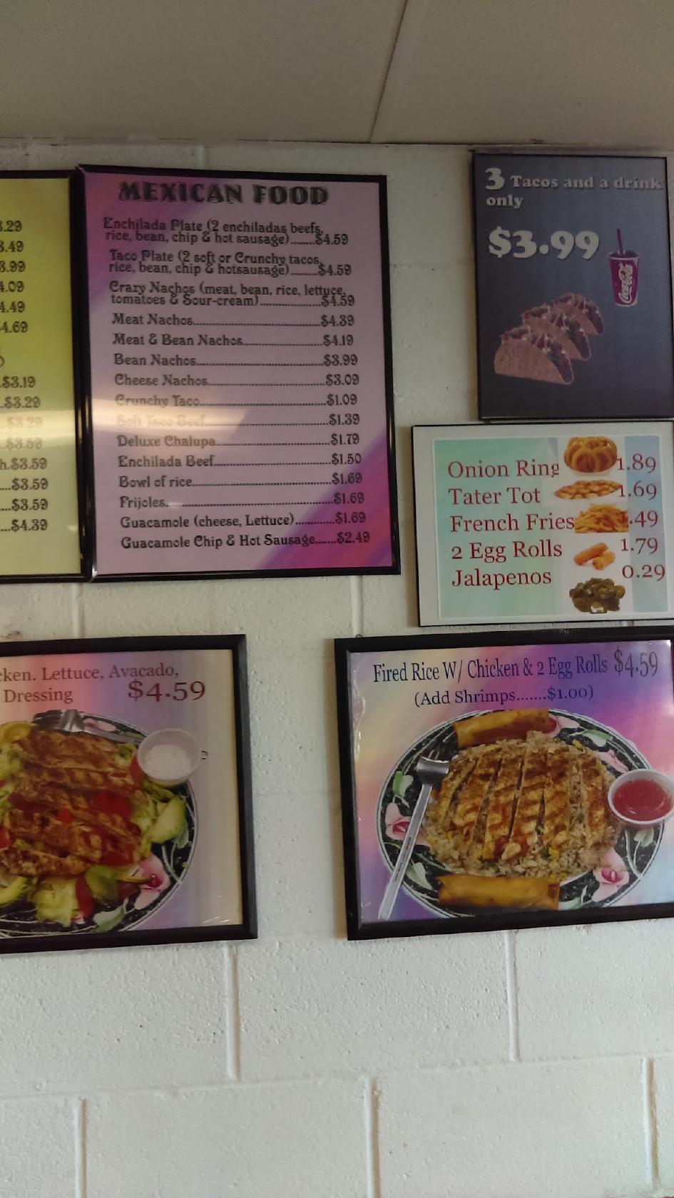 Menu at Nat's Burgers restaurant, Dallas