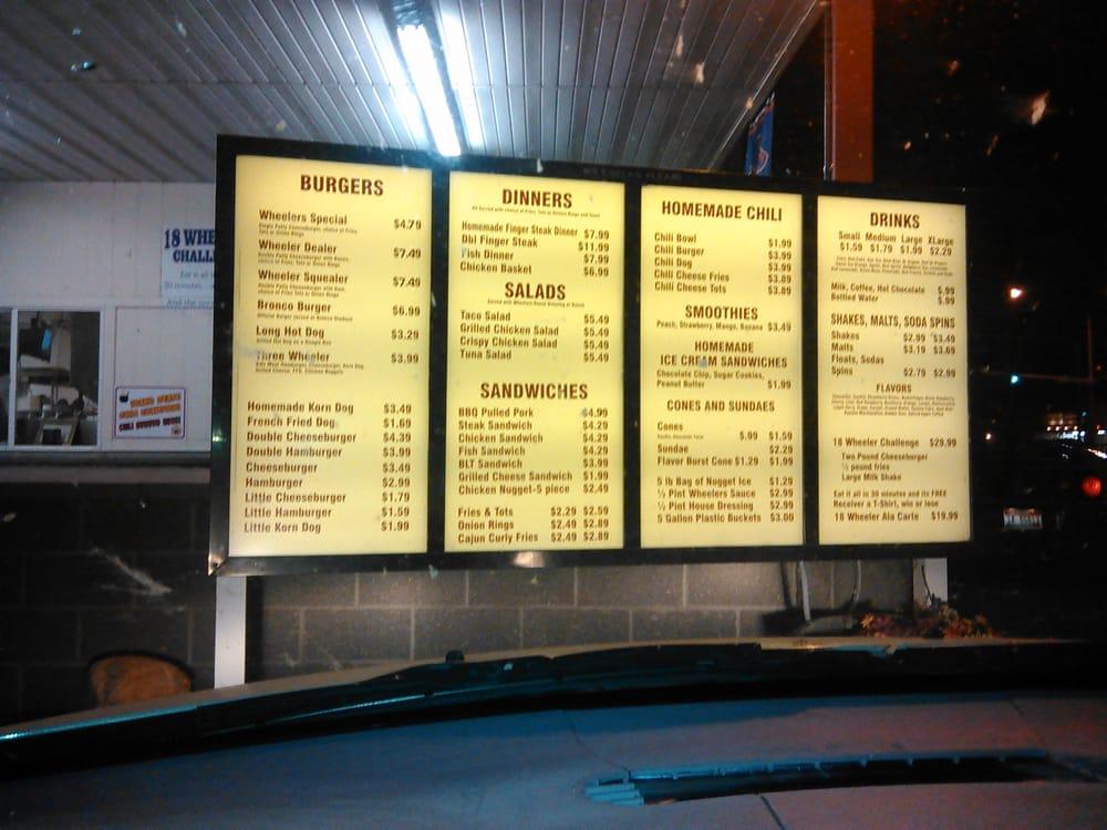 Carta del restaurante Wheeler's Handout, Nampa