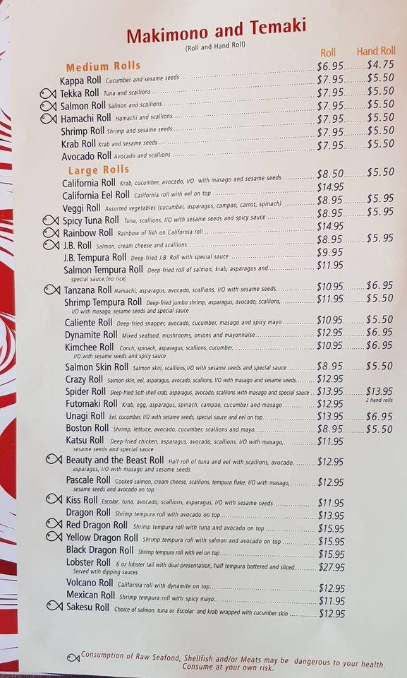 Menu at Sushi Thai Too restaurant, Bonita Springs