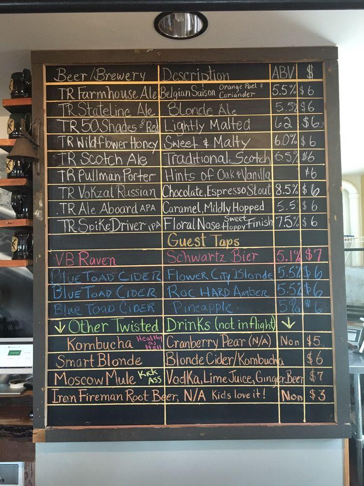Menu at TWISTED RAIL BREWING CANANDAIGUA restaurant, Canandaigua
