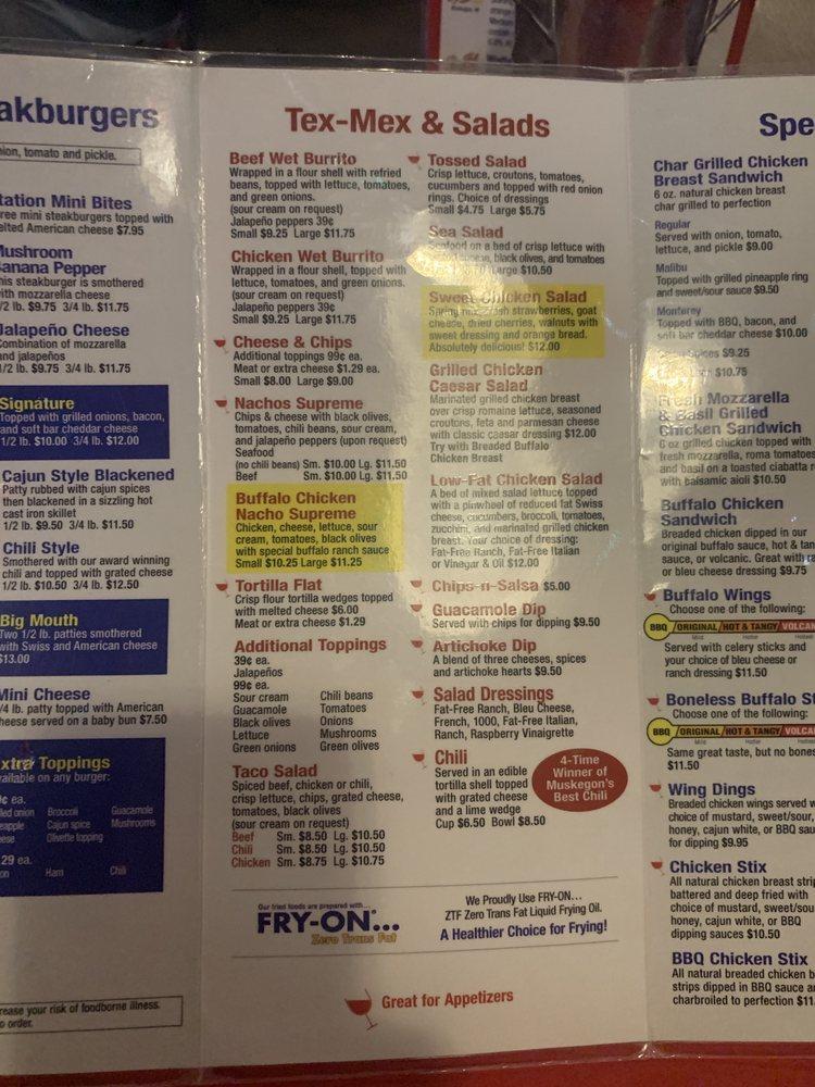 Menu at The Station Grill restaurant, Muskegon