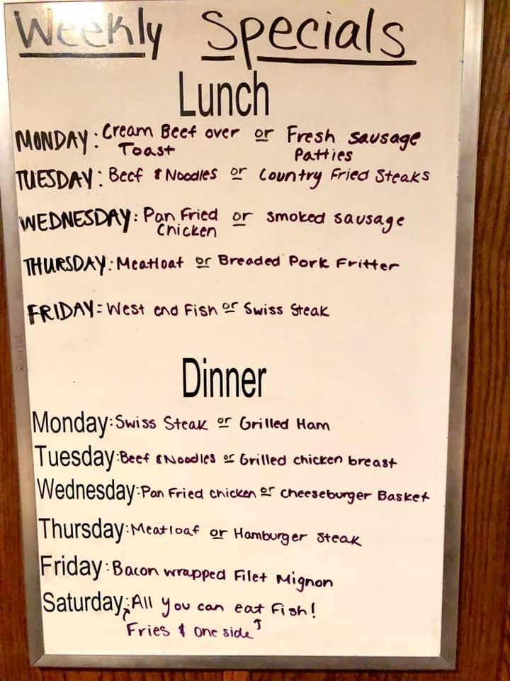 Menu at West End Restaurant, Decatur