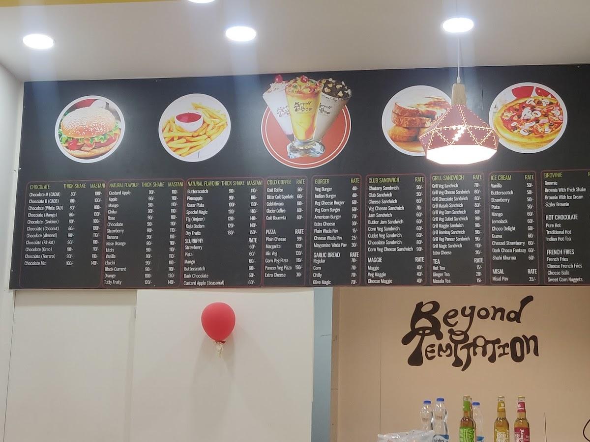 Menu at Beyond Temptation, Bengaluru, Das Commercial Complex