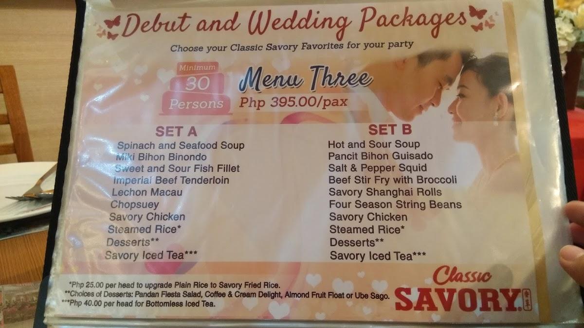 Menu at Classic Savory restaurant, Malolos, Unit 147 - 148