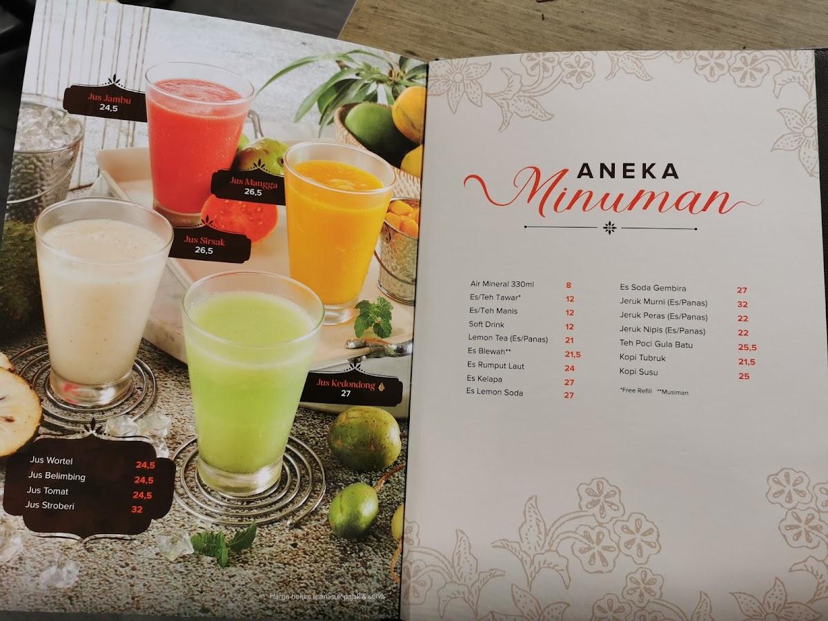 Carta del restaurante Dapur Solo Matraman, Yakarta, Jl. Matraman Raya No.18