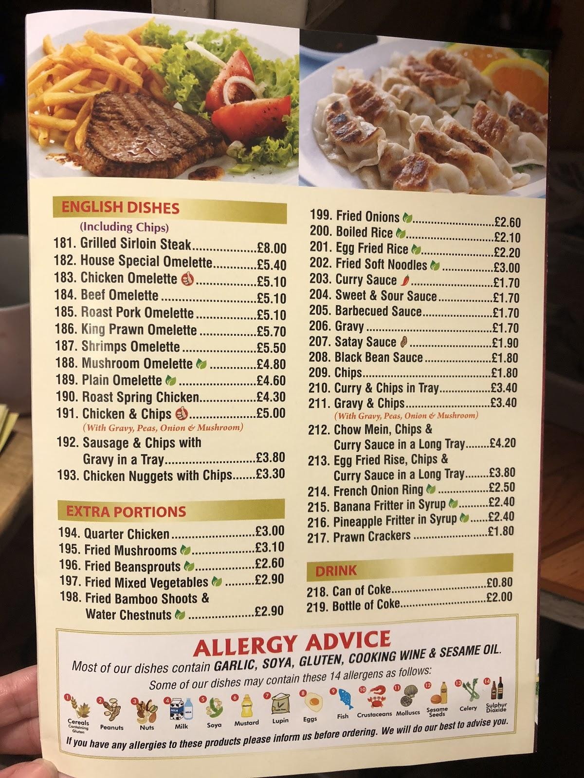 Menu at Golden City fast food, Tipton, 49 Great Bridge