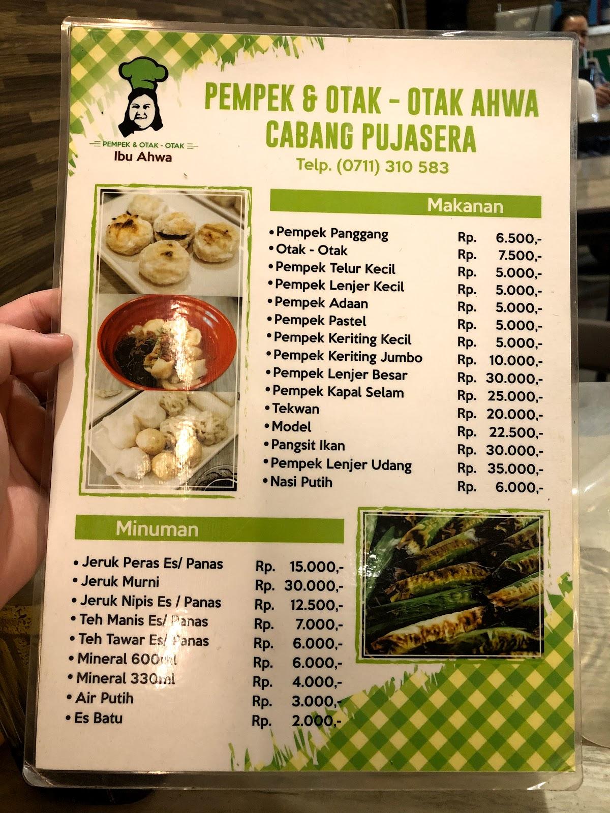 Menu at Pempek dan Otak-otak Ahwa Cabang Veteran restaurant, Palembang