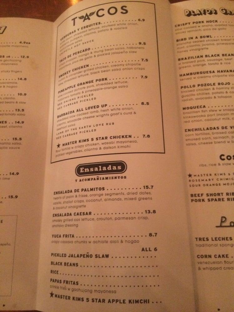 Menu at Hispanic Mechanic restaurant, Frewville