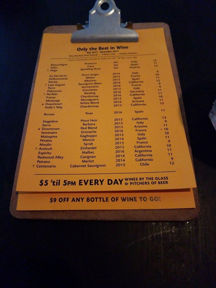 Menu at Postino Central pub & bar, Phoenix, N Central Ave