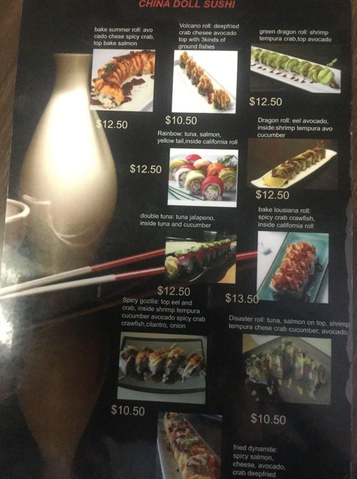 Menu at China Doll Chinese Restaurant, Red Bluff