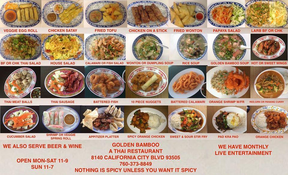 Menu at Golden Bamboo Restaurant, California City