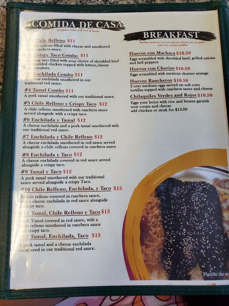 Menu at Los Arcos Mexican Restaurant, La Quinta, Washington St ste 2I