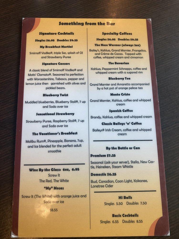 Menu at My Neighbourhood Restaurant, Kelowna