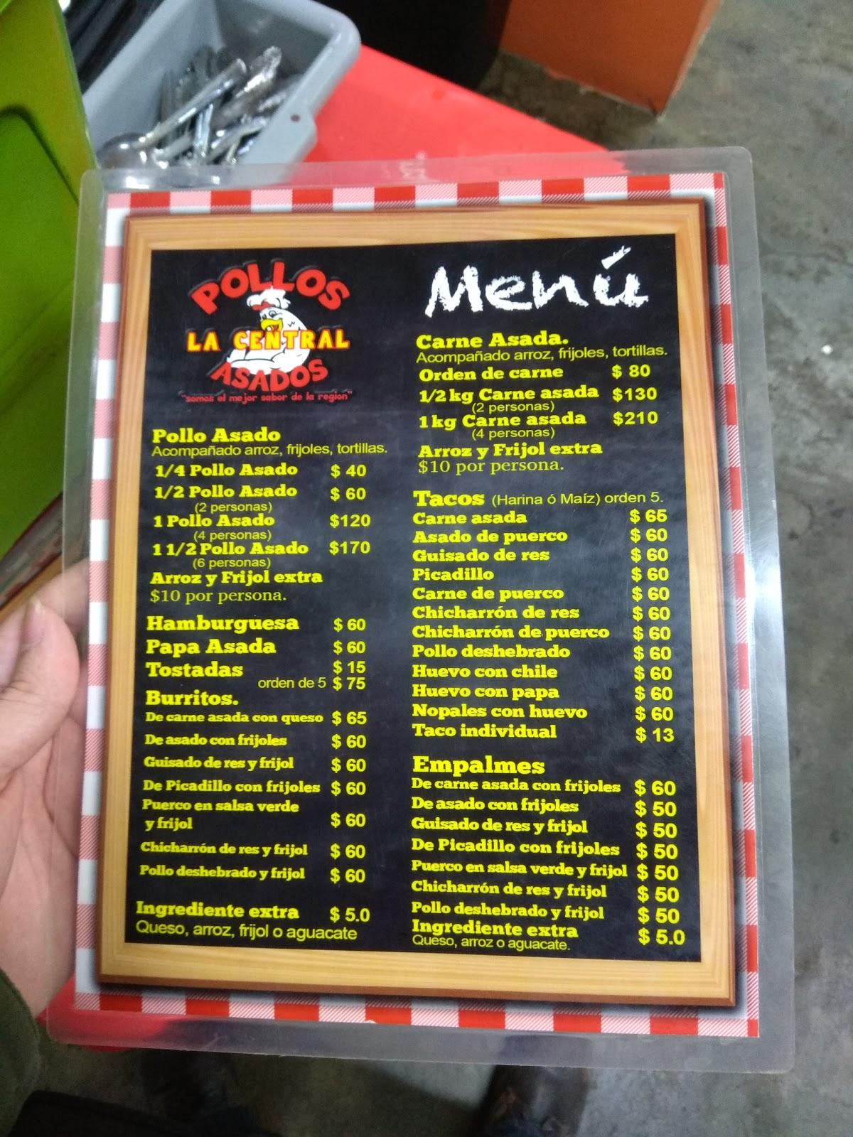 Carta del restaurante Pollos Asados La Central - EL TIKO, Montemorelos