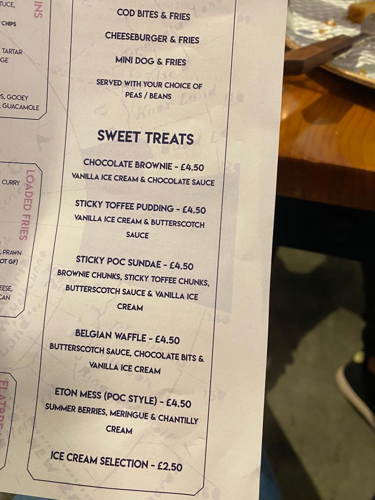 Menu at Port of Call pub & bar, Sunderland