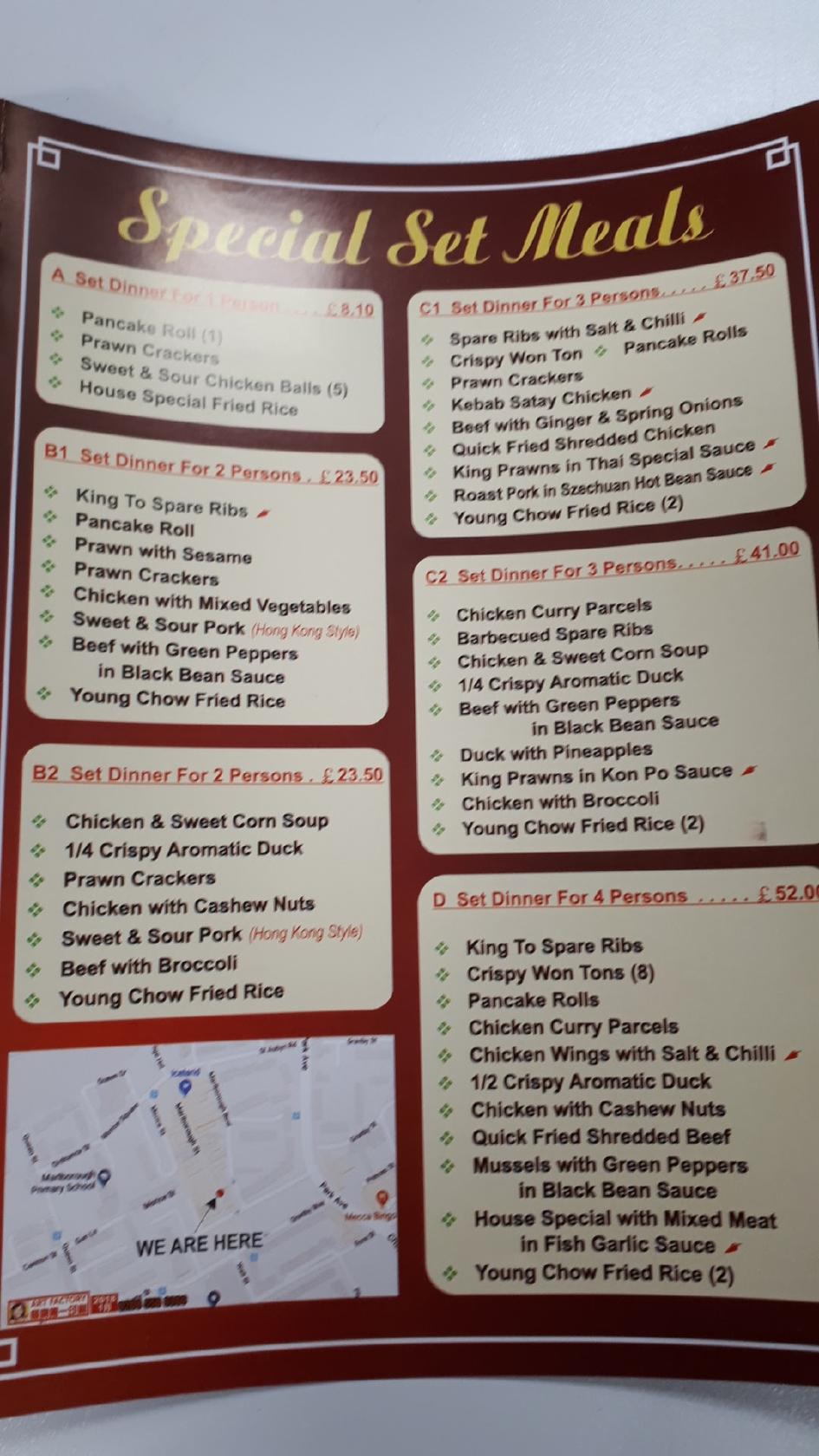 Menu at Royal Chef fast food, Plymouth