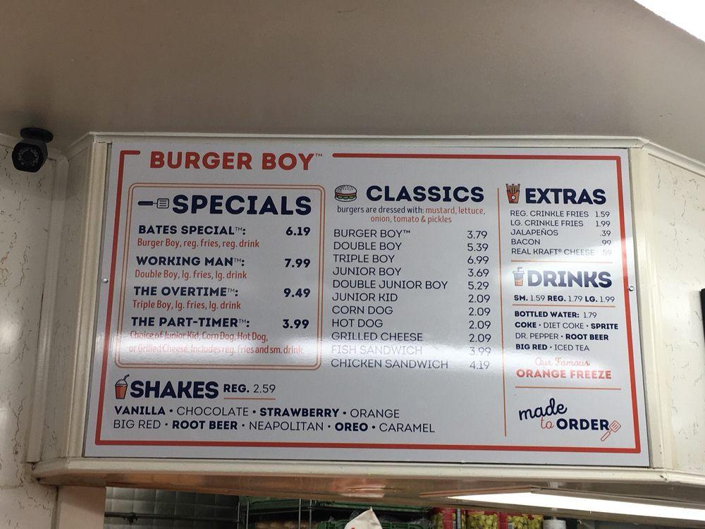 Carta del restaurante Burger Boy, San Antonio, N St Mary's St
